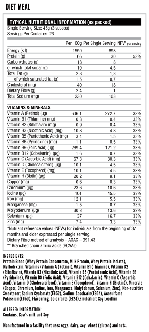 Nutritech Diet Meal 1Kg - All Star Nutrition