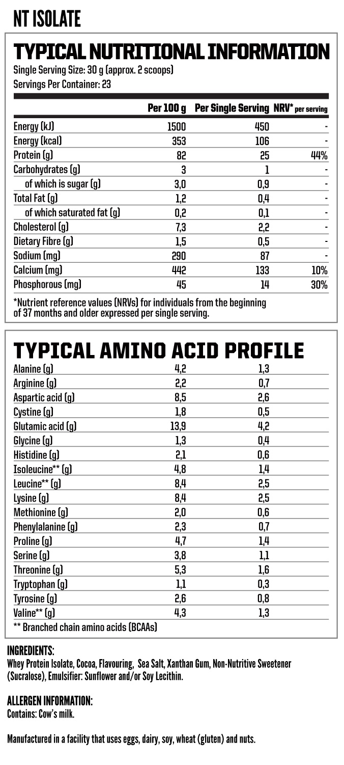 Nutritech NT Whey Isolate 700g - All Star Nutrition